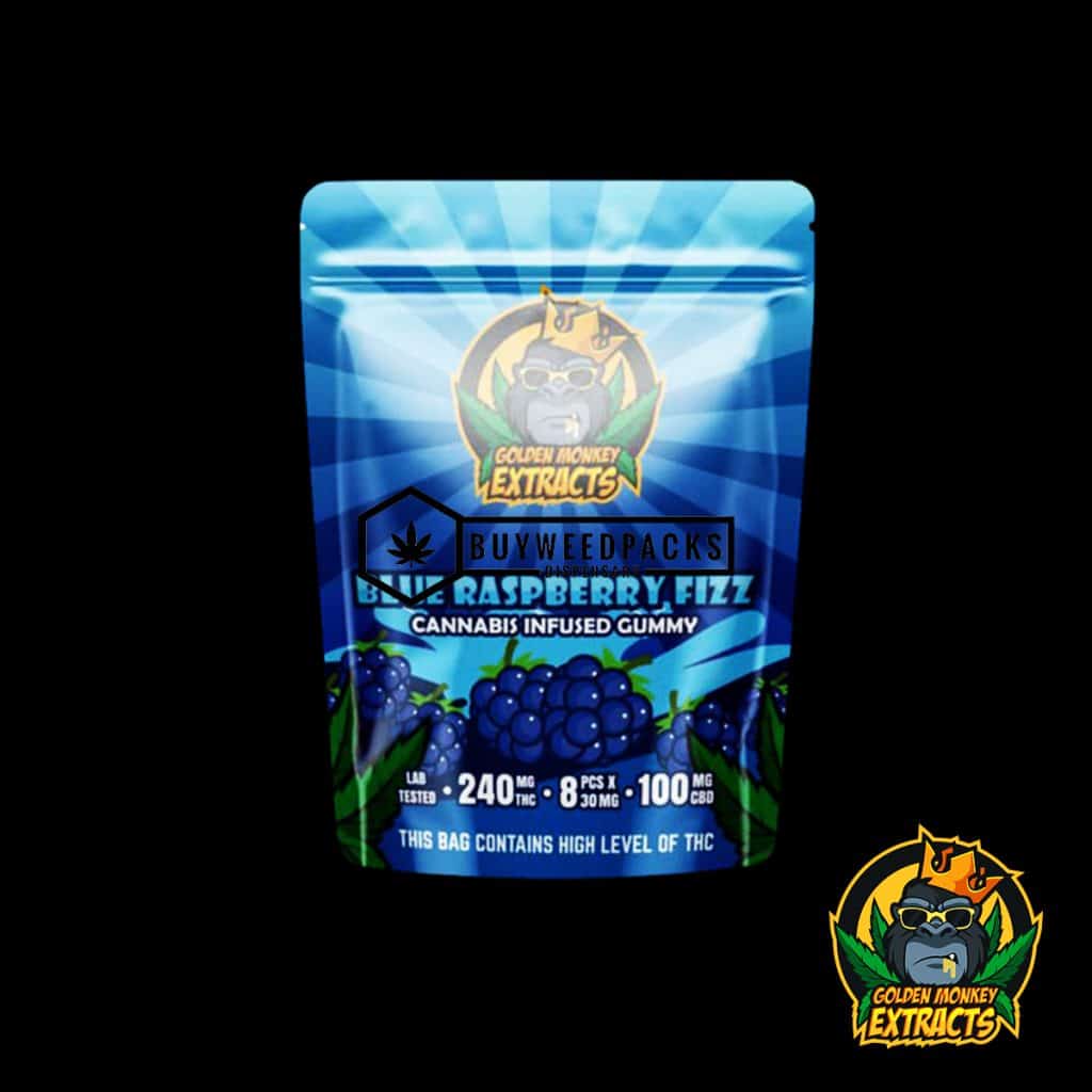Blue Raspberry Fizz Gummies | Golden Monkey Extracts